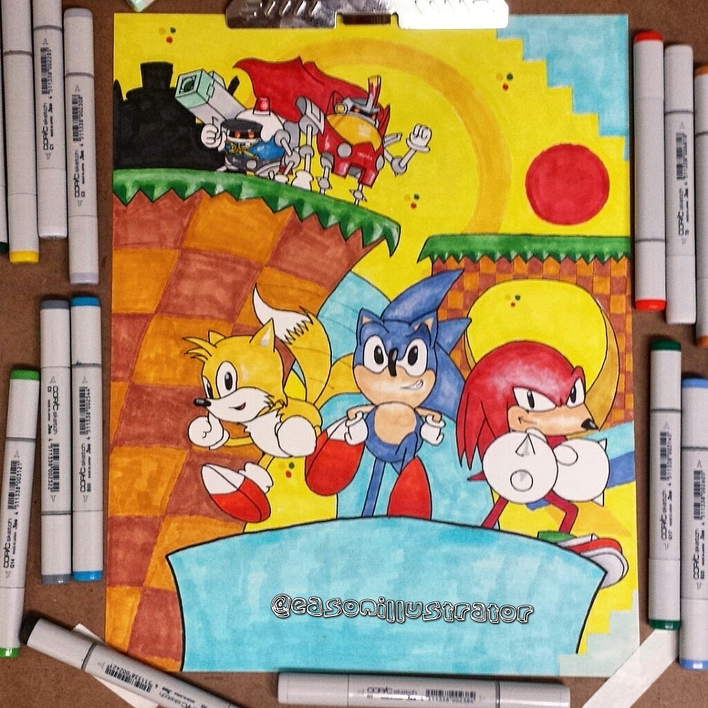 Sonic Mania (Markers) – Easonillustrator
